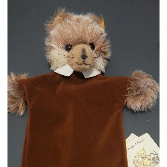 steiff | Toys | Vintage Steiff Plush Wolf Hand Puppet 25658 Knopf Im ...